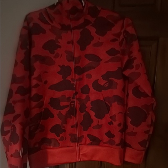 Bape | Shirts & Tops | Red Camouflage Mens Lightweight Jacket | Poshmark